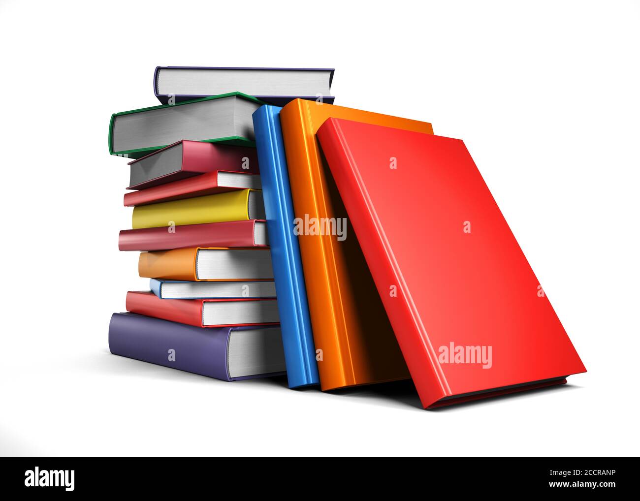 Pile of multicolored books isolated on white Stock Photo - Alamy