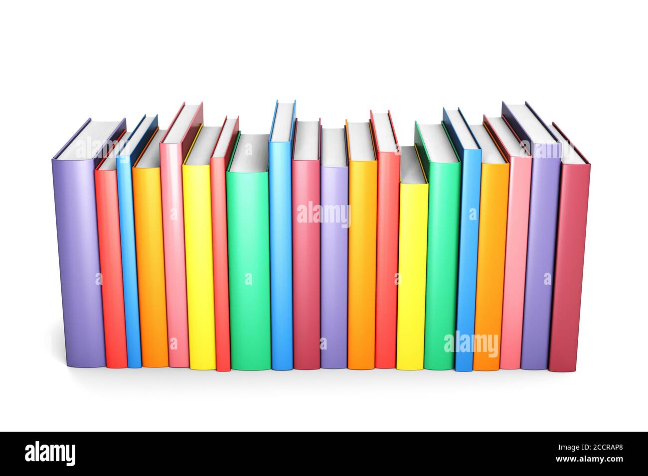 Color books in line isolated on a white background Stock Photo - Alamy