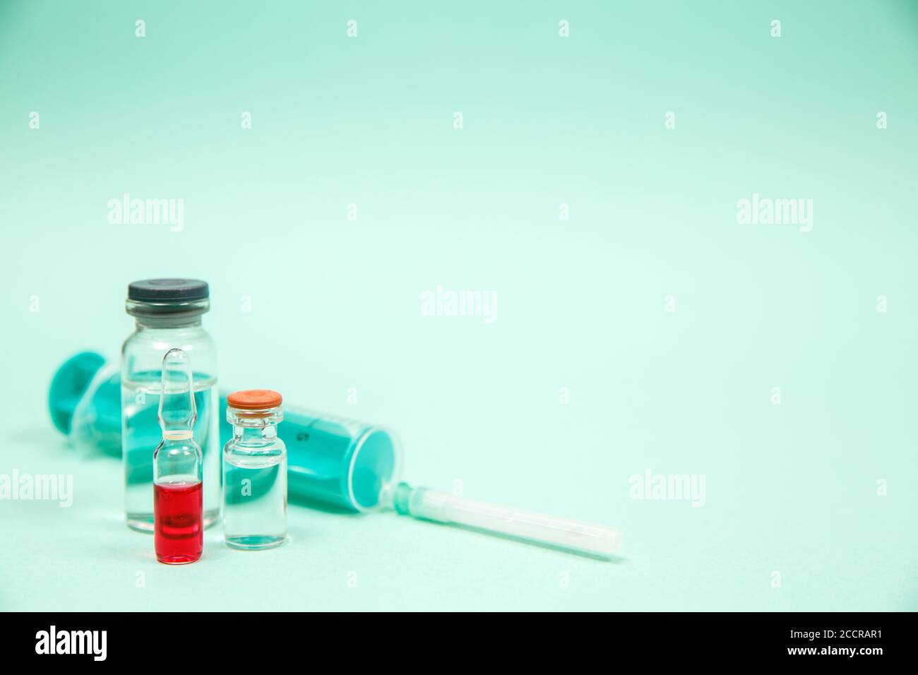Medical Vaccine vial hypodermic injection treatment disease care Stock ...