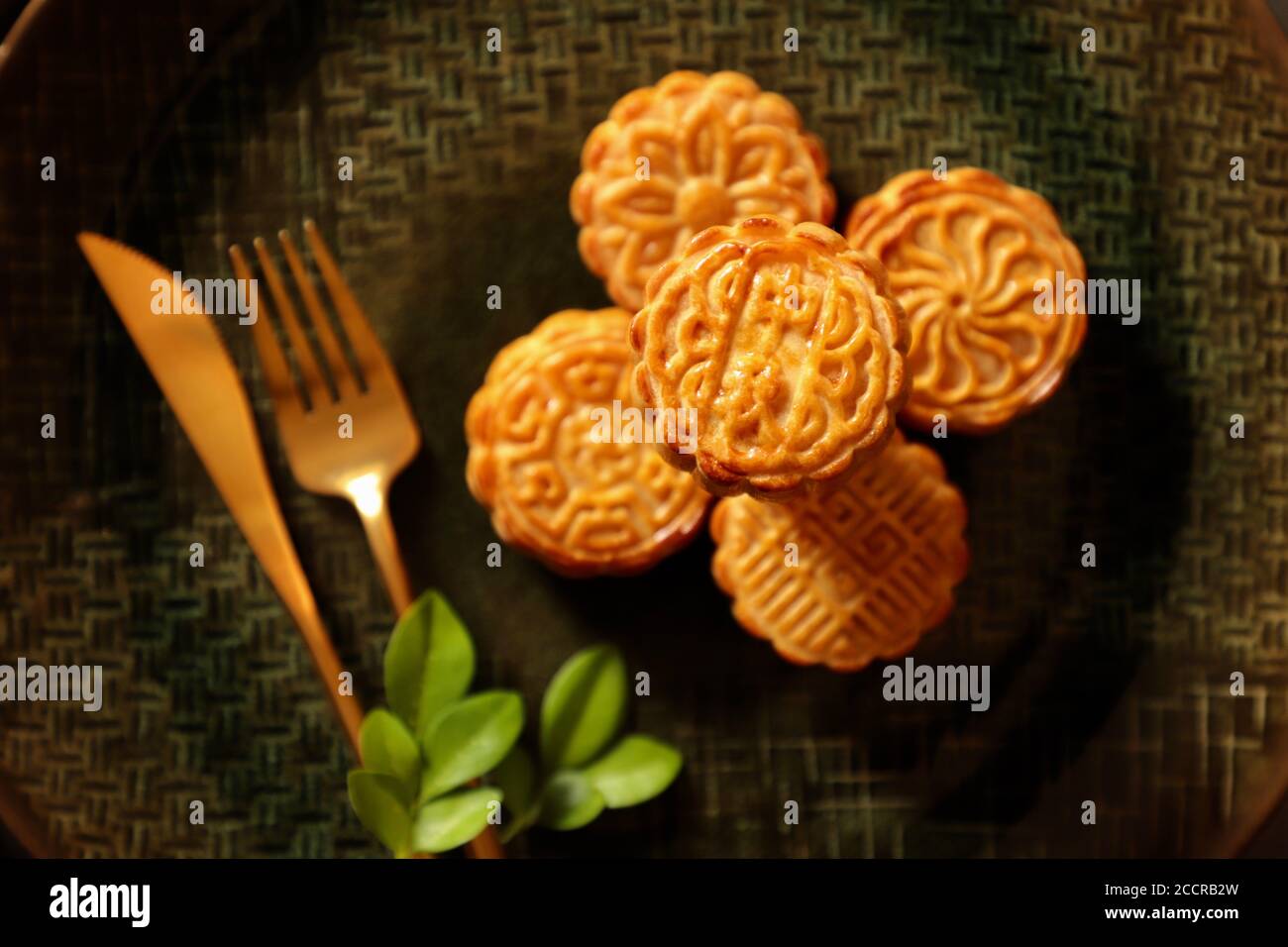 Mooncakes, Seasonal Chinese Pastry for the Mid-Autumn Festival Stock ...