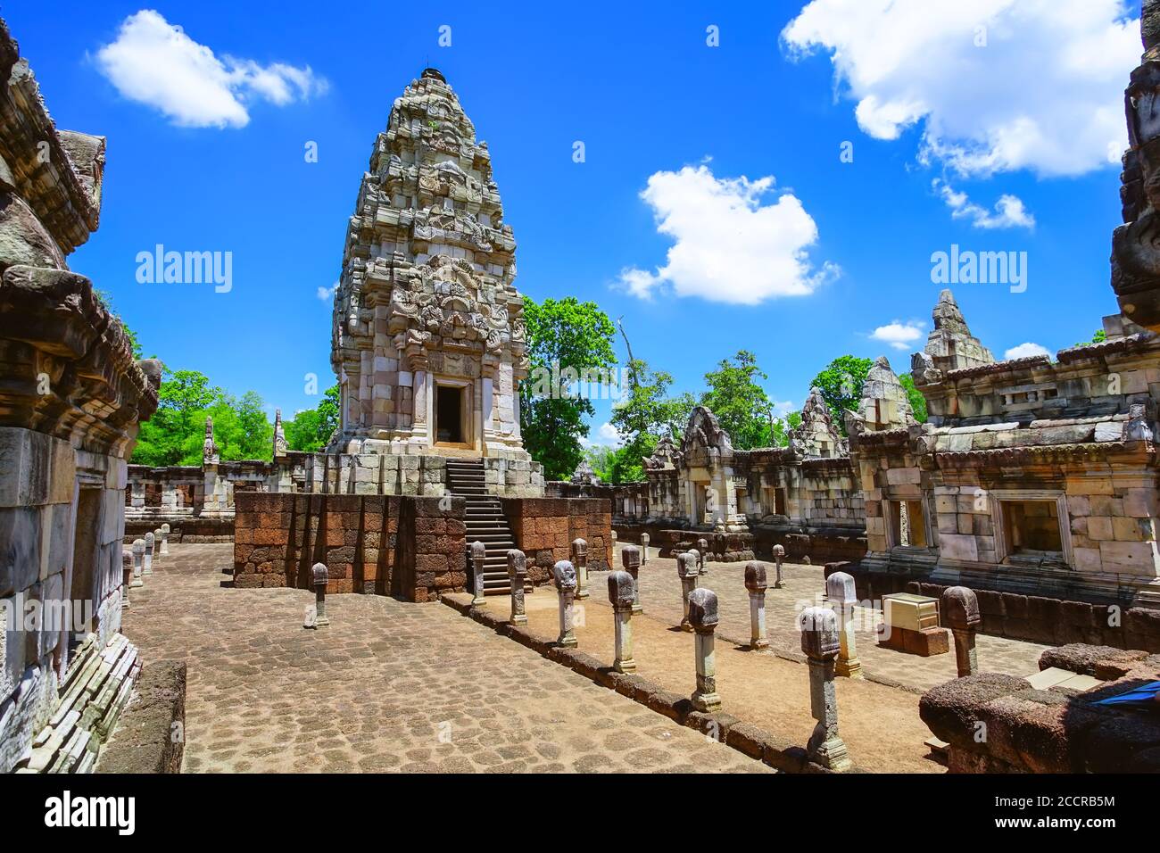 Beautiful scene of Sadok Kok Thom Historical Park, this is an 11th ...