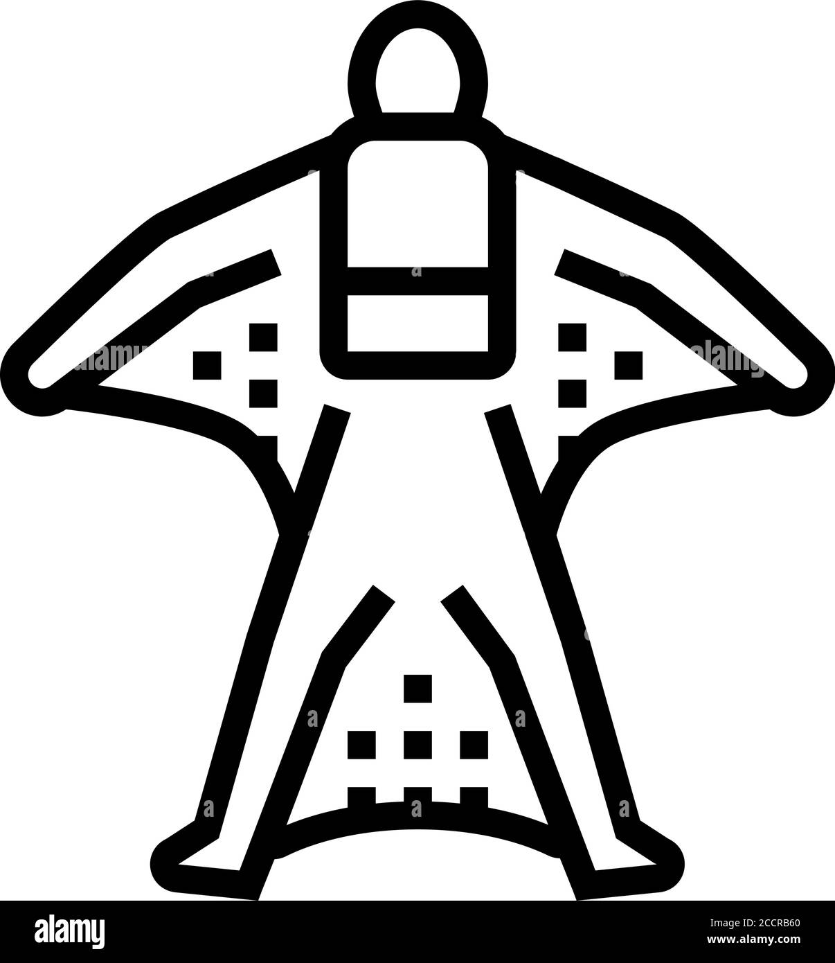 wingsuit flying extremal sport man line icon vector illustration Stock ...