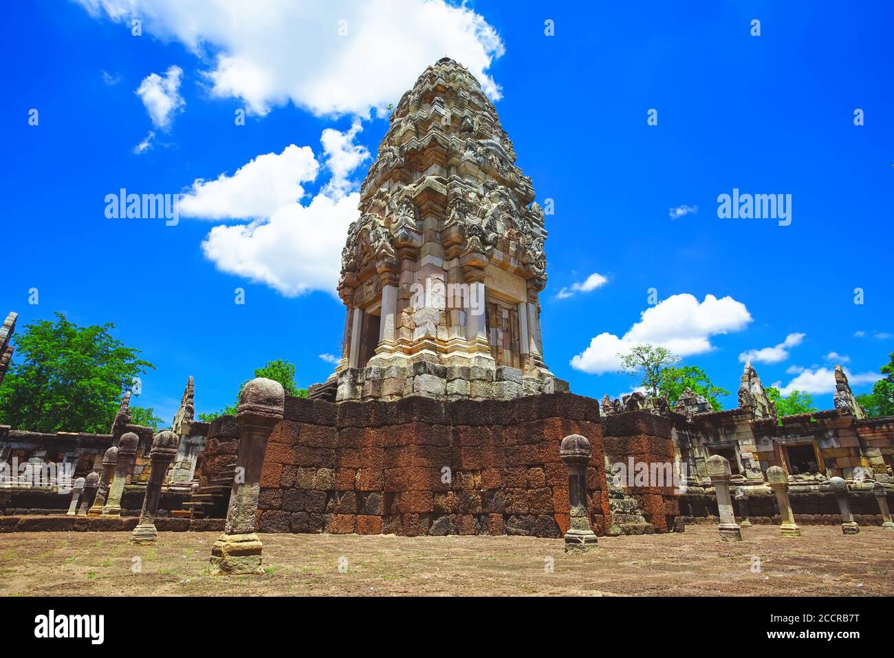 Beautiful scene of Sadok Kok Thom Historical Park, this is an 11th ...