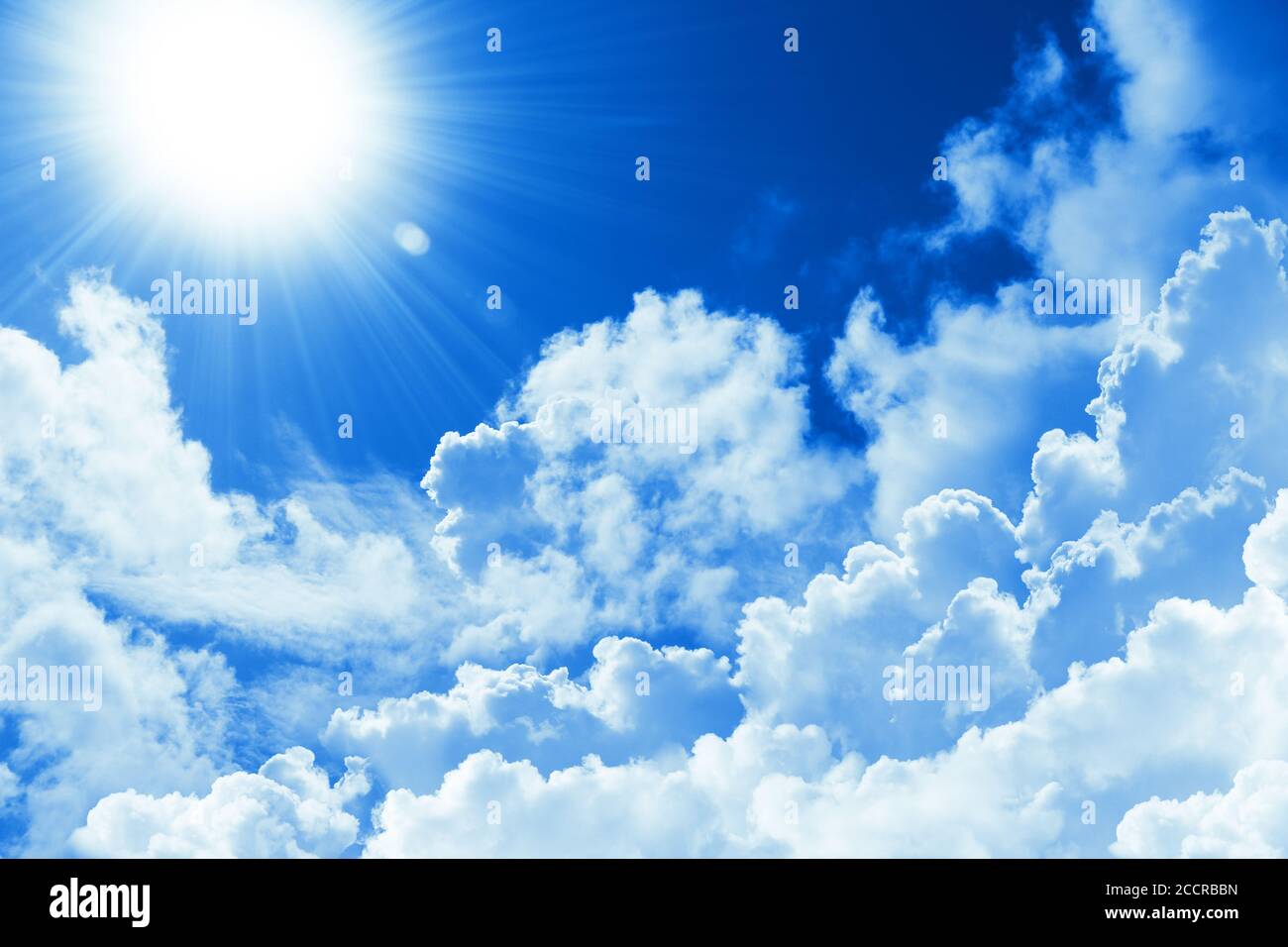 Beautiful blue sky white cloud and sunshine. Religion concept heavenly ...