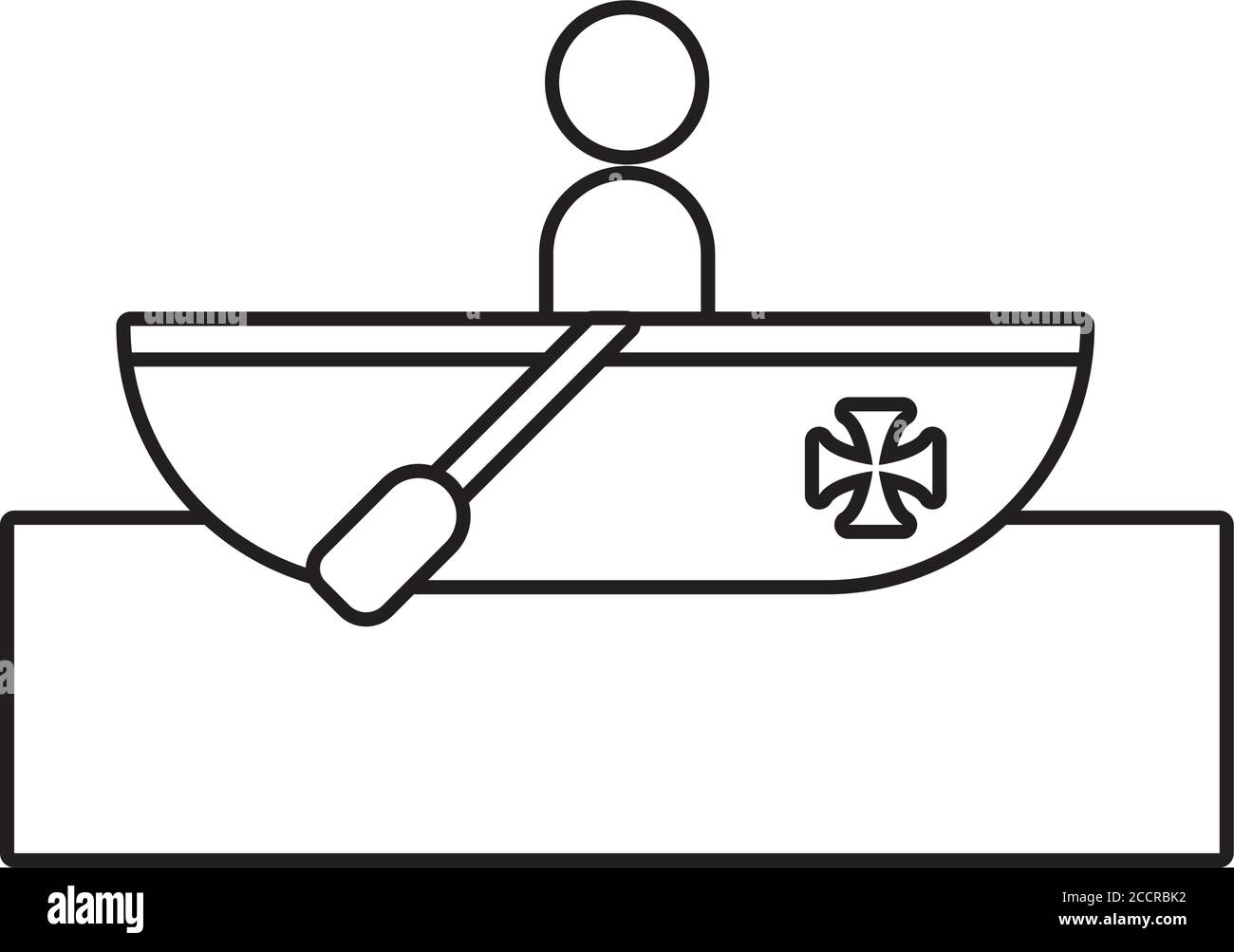 wooden boat columbus day line style vector illustration design Stock ...