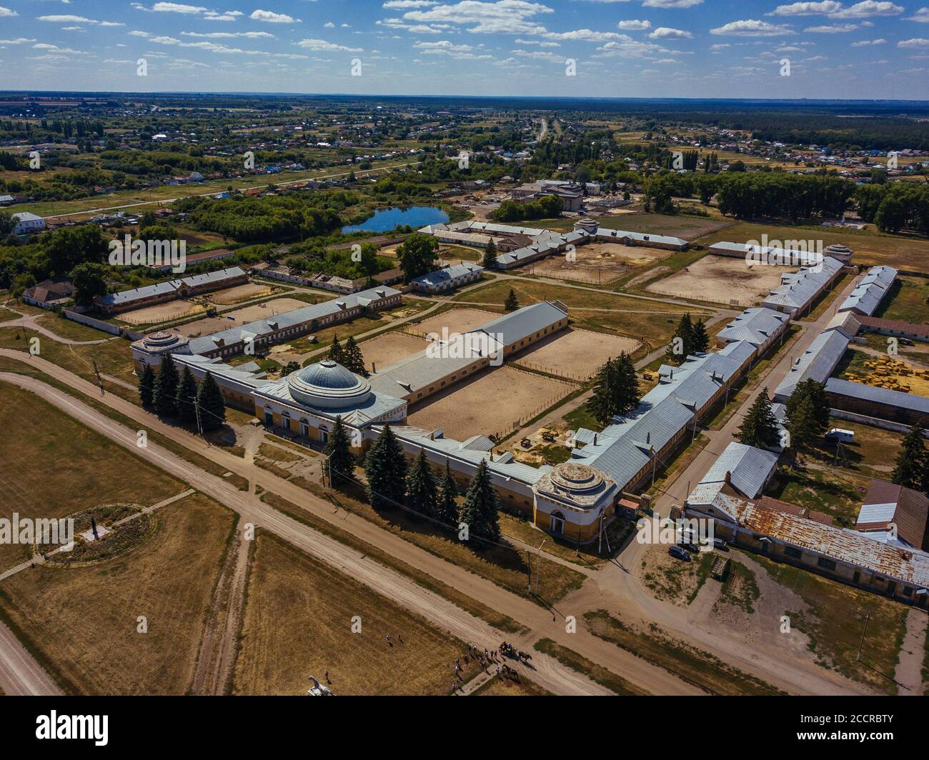 Aerial view of historical horse stables and hippodrome Stock Photo - Alamy