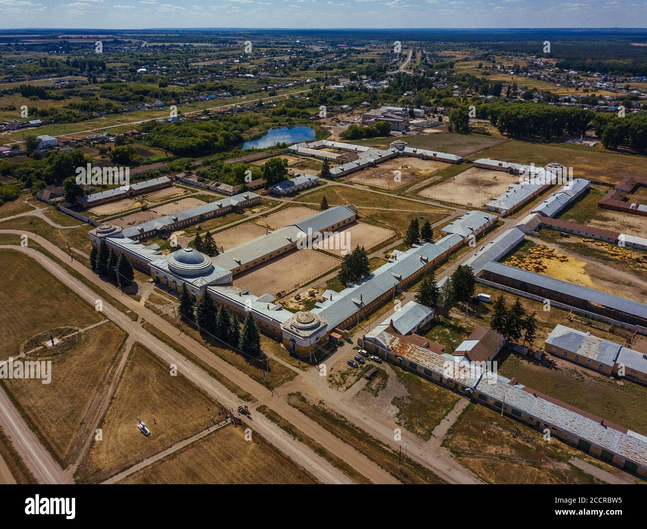 Aerial view of historical horse stables and hippodrome Stock Photo - Alamy
