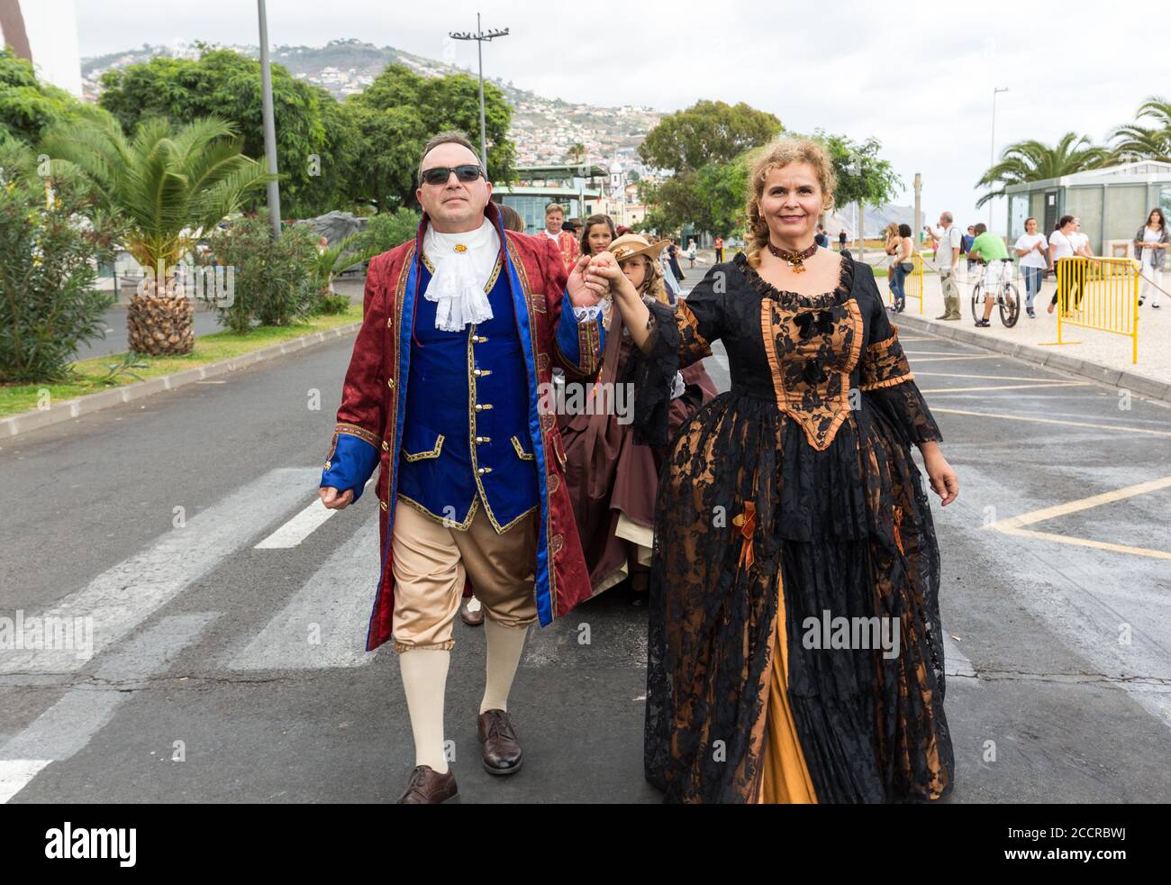 FUNCHAL, MADEIRA, PORTUGAL - SEPTEMBER 4, 2016: Group of people in ...