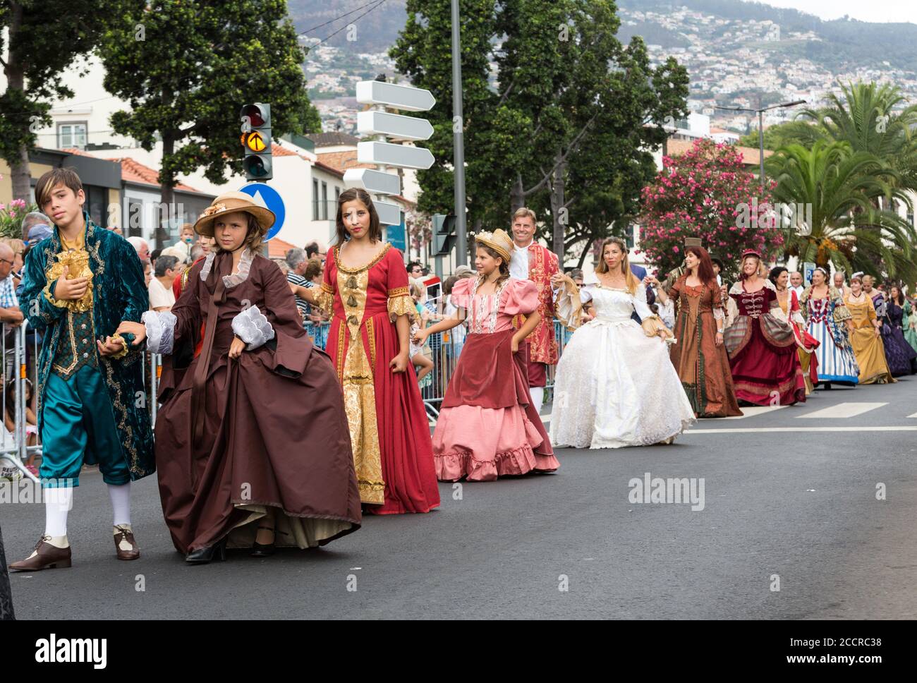 FUNCHAL, MADEIRA, PORTUGAL - SEPTEMBER 4, 2016: Group of people in ...