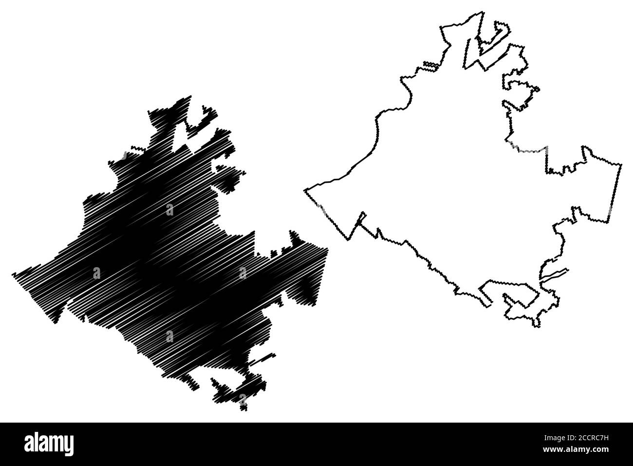 Torreon City (United Mexican States, Mexico, Coahuila State) map vector ...