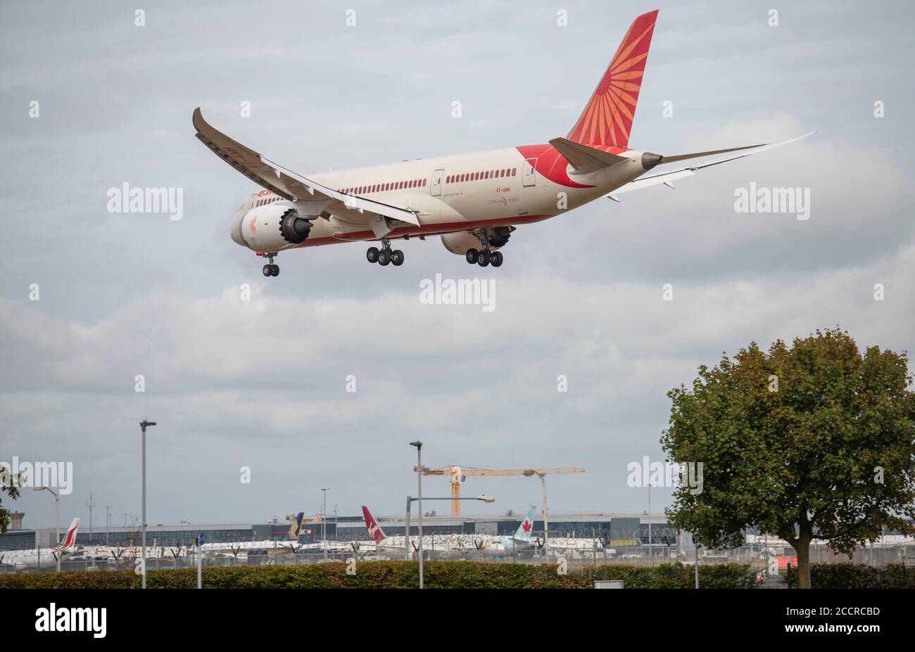 Heathrow Airport, London, UK. 24 August 2020. Air India Boeing 787 ...