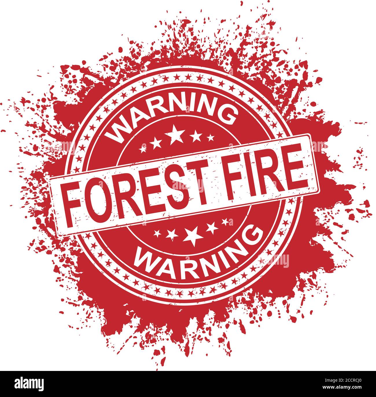 FOREST FIRE STAMP. No flame sign icon. Forest safety warning sign ...