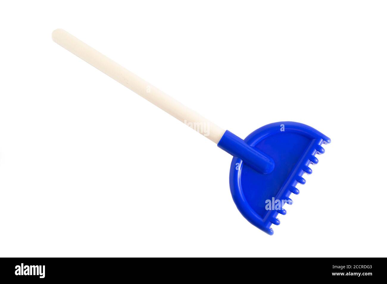 Blue kids toy rake on white background, isolate, preschool Stock Photo ...