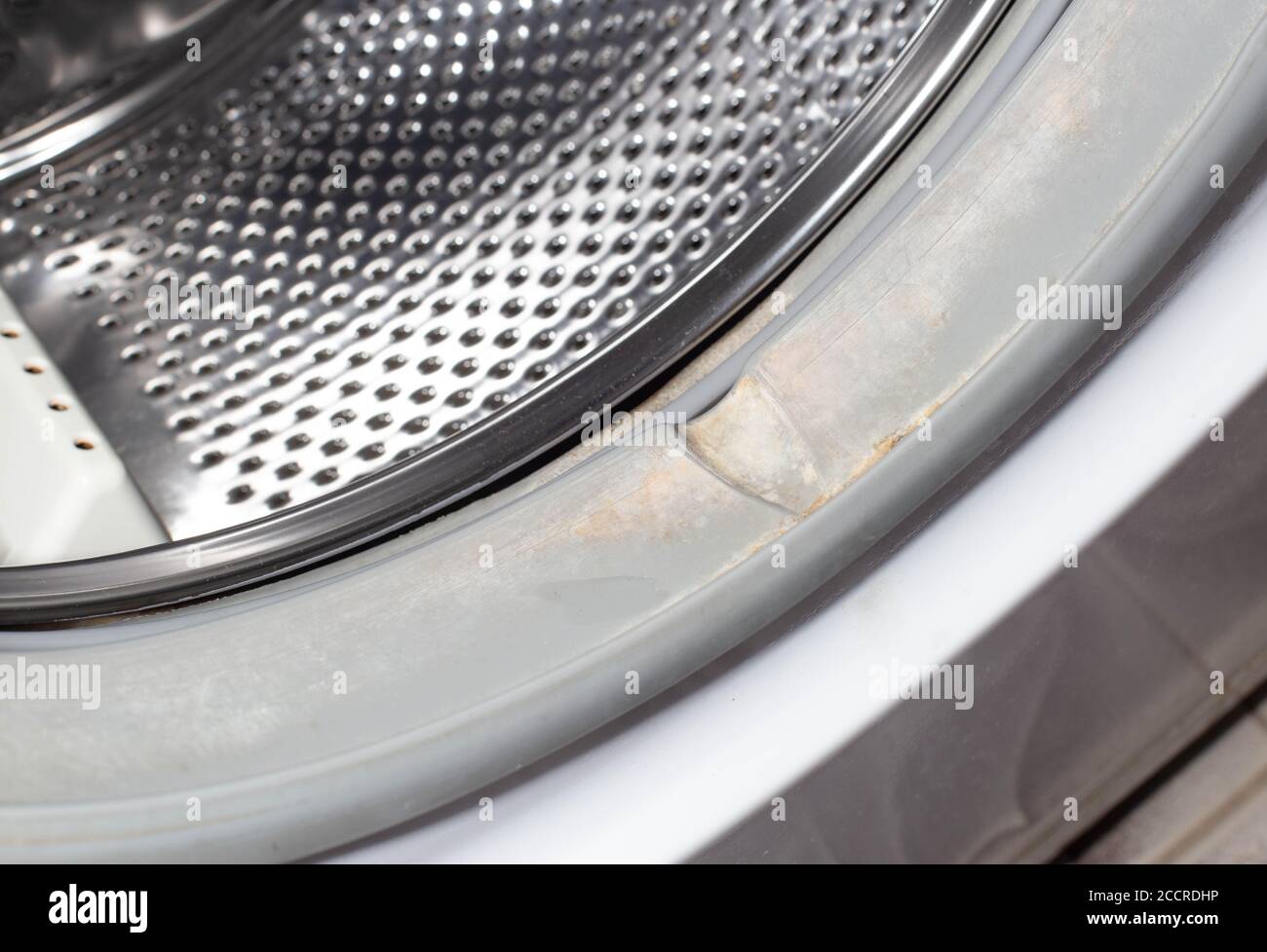 Dirt and fungus from moisture on the sealing gum of the washing machine ...