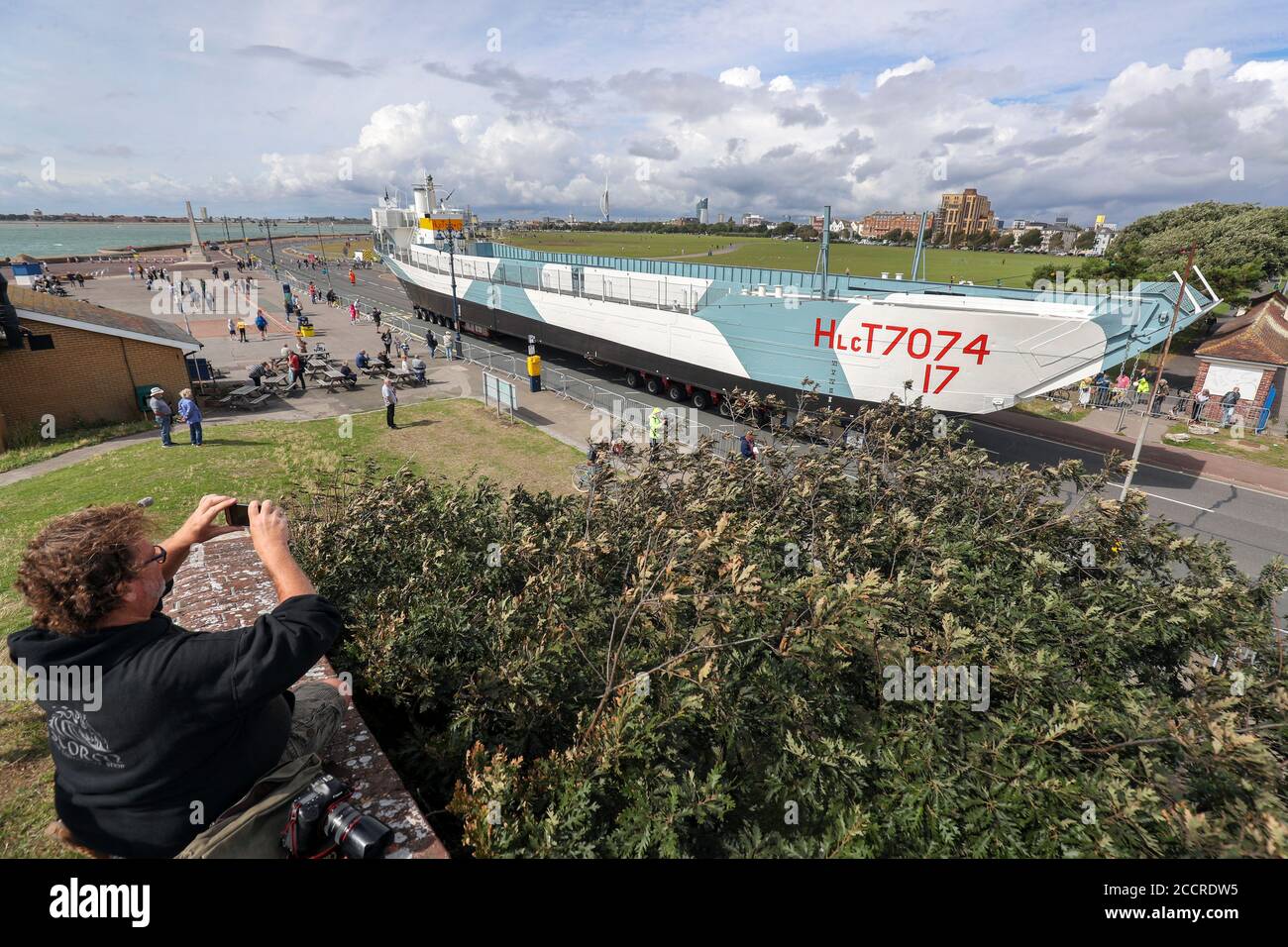 Restored World War Two landing craft LCT 7074 is transported from from ...