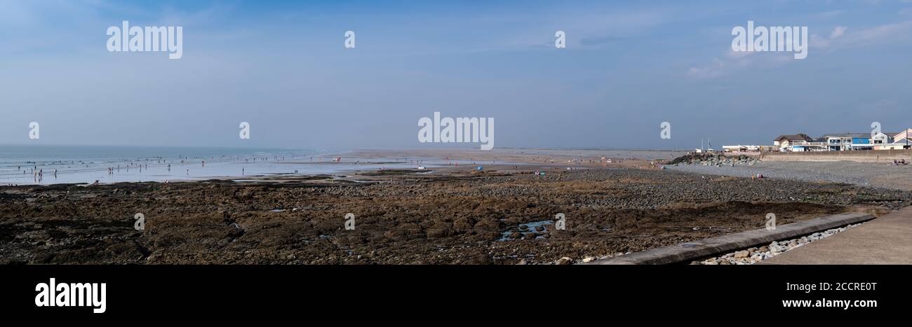 Westward Ho beach, Devon. Wide panorama Stock Photo - Alamy