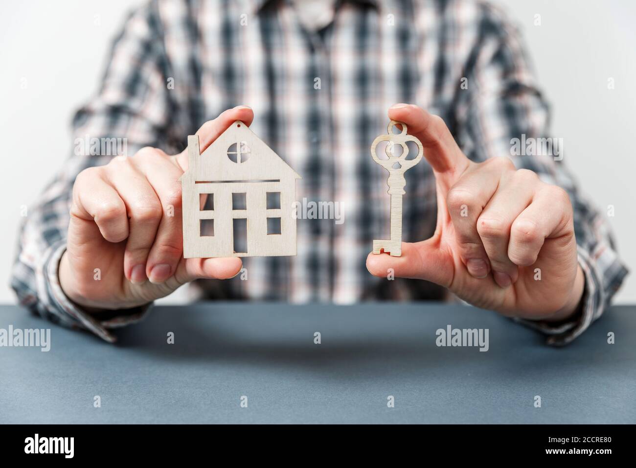 Symbol of the house with key Stock Photo - Alamy