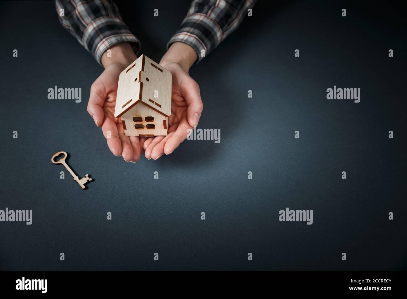 Symbol of the house with key Stock Photo - Alamy