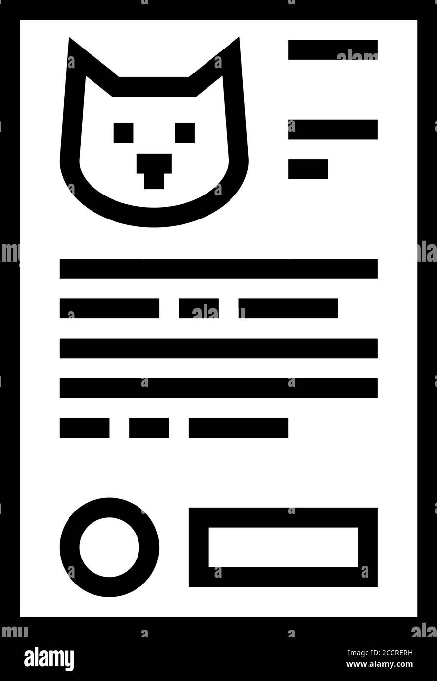 cat medical document line icon vector illustration Stock Vector Image ...