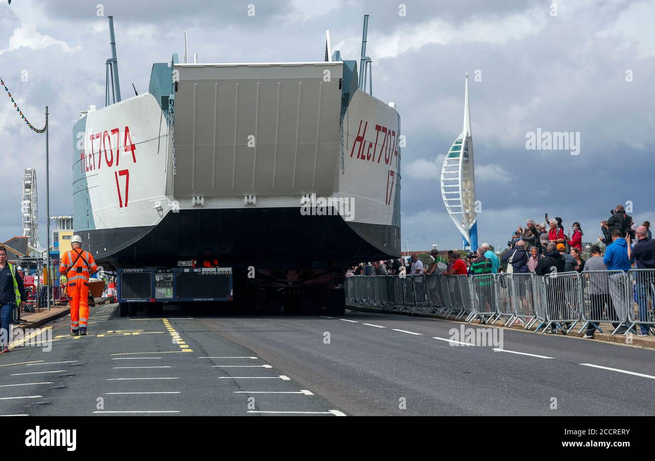 Restored World War Two landing craft LCT 7074 is transported from from ...