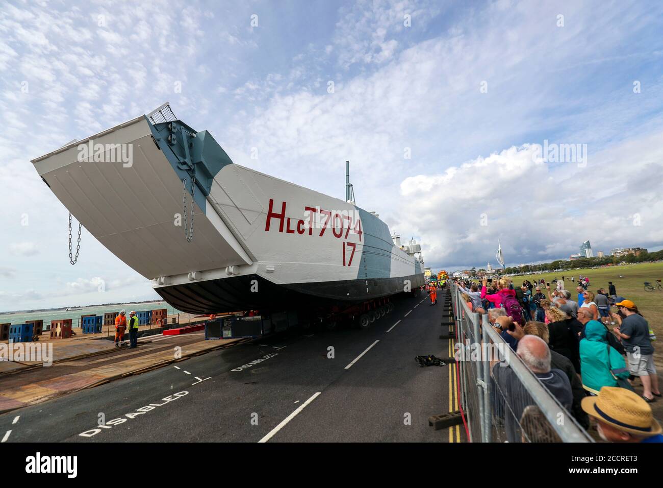 Restored World War Two landing craft LCT 7074 is transported from from ...