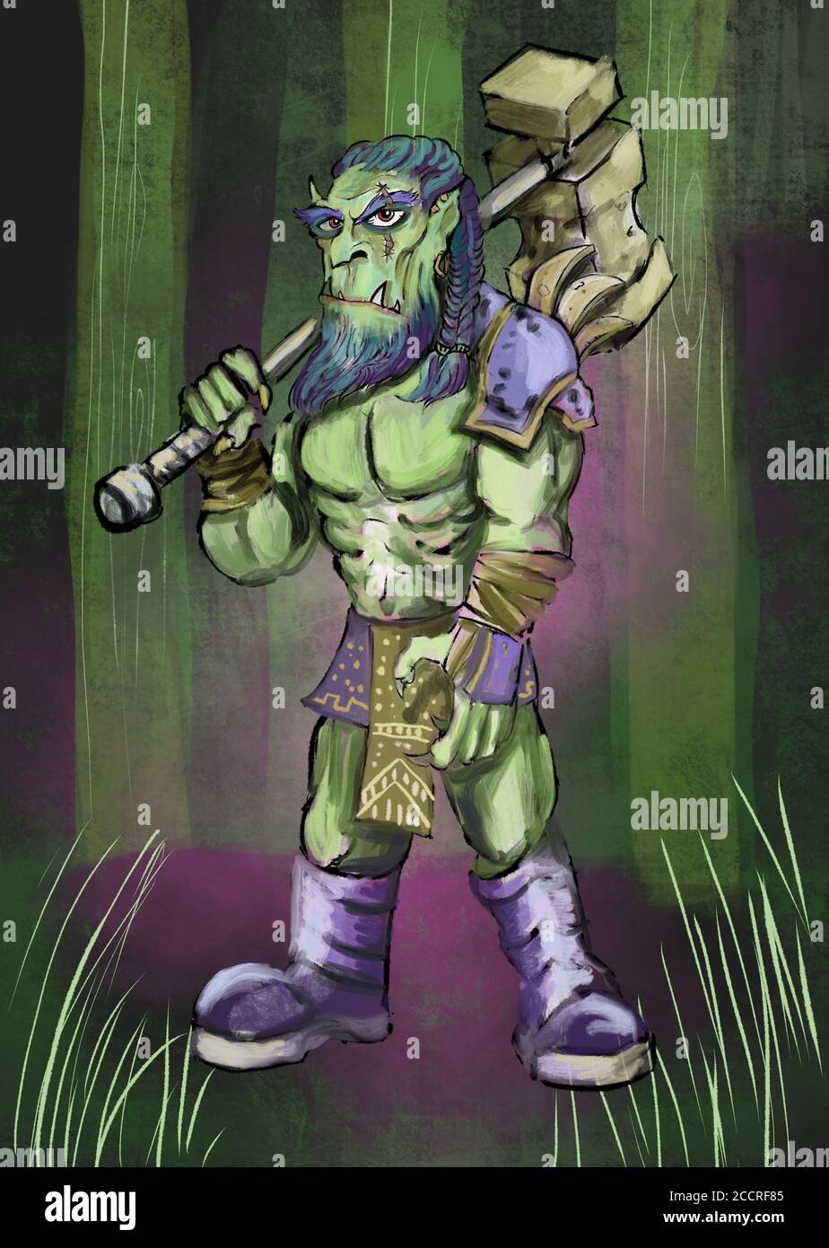 Illustration of a fantasy Orc character Stock Photo - Alamy