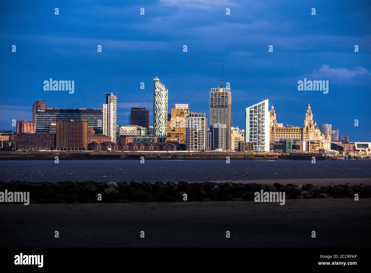 Liverpool Waterfront from New Brighton, Wirral, UK Stock Photo - Alamy