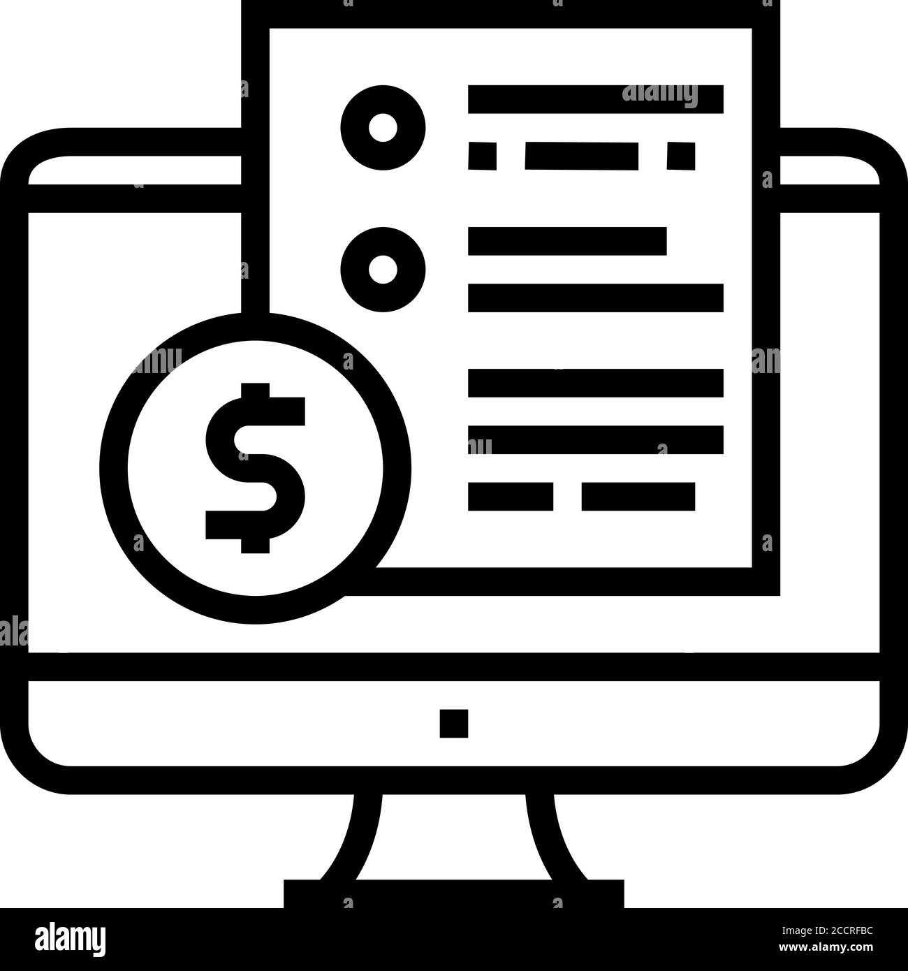 electronic agreement for buy house line icon vector illustration Stock ...
