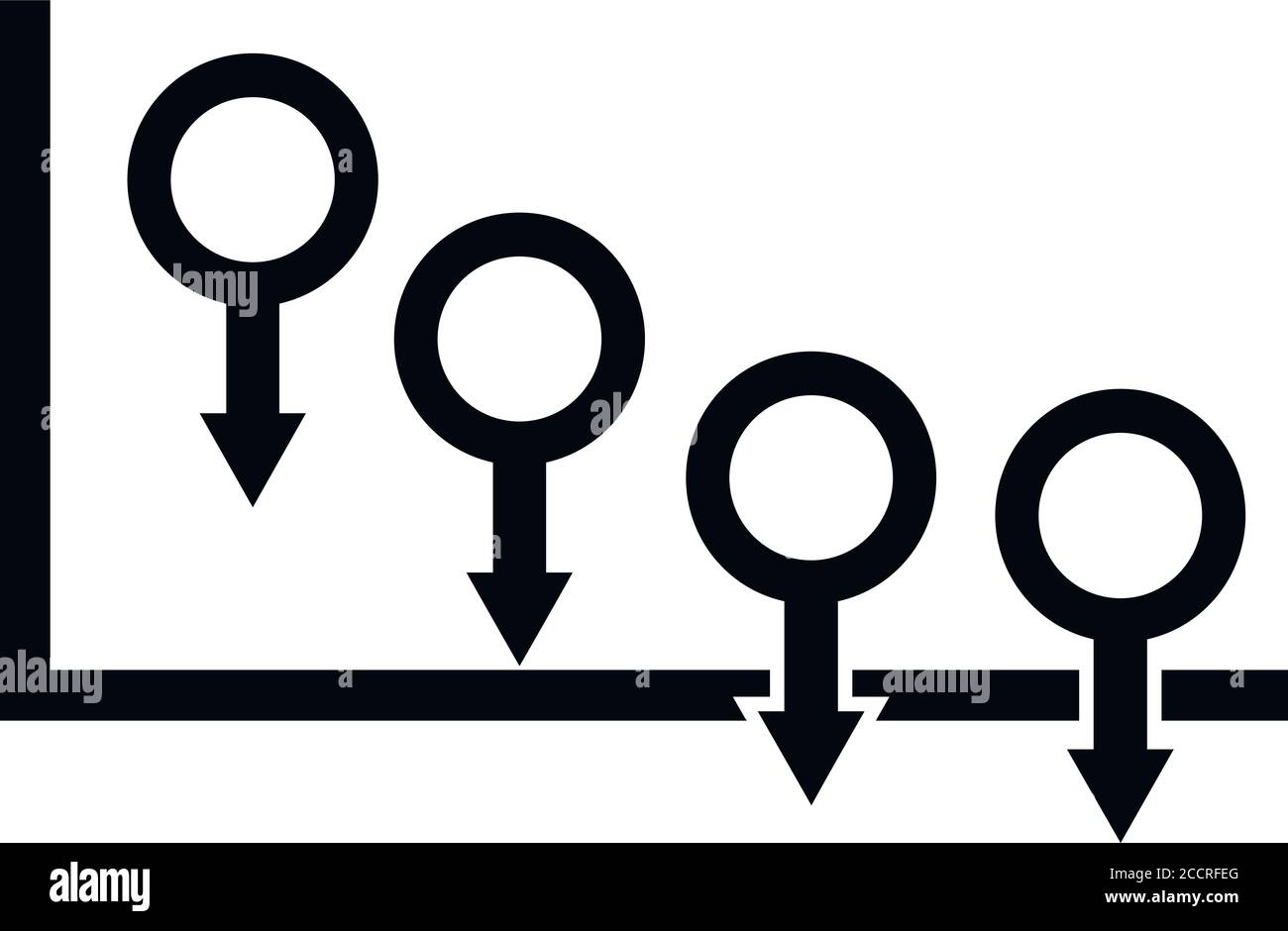 Regression chart icon. Simple illustration of regression chart vector ...