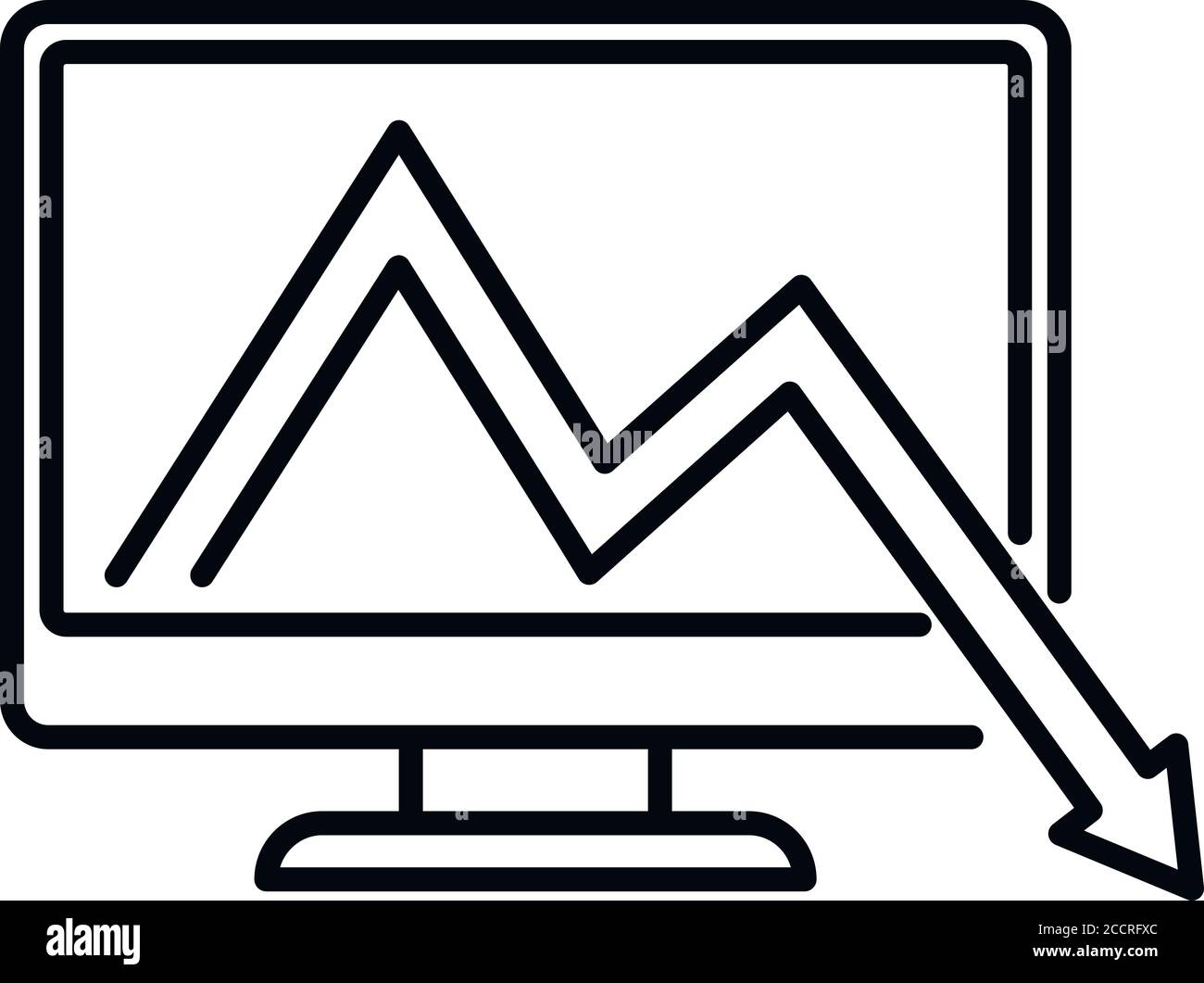 Regression Monitor Icon Outline Regression Monitor Vector Icon For Web Design Isolated On White