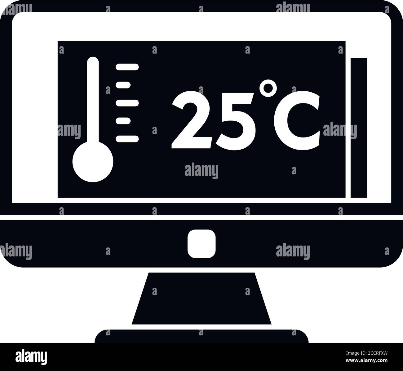 Pc home climate control icon. Simple illustration of pc home climate ...