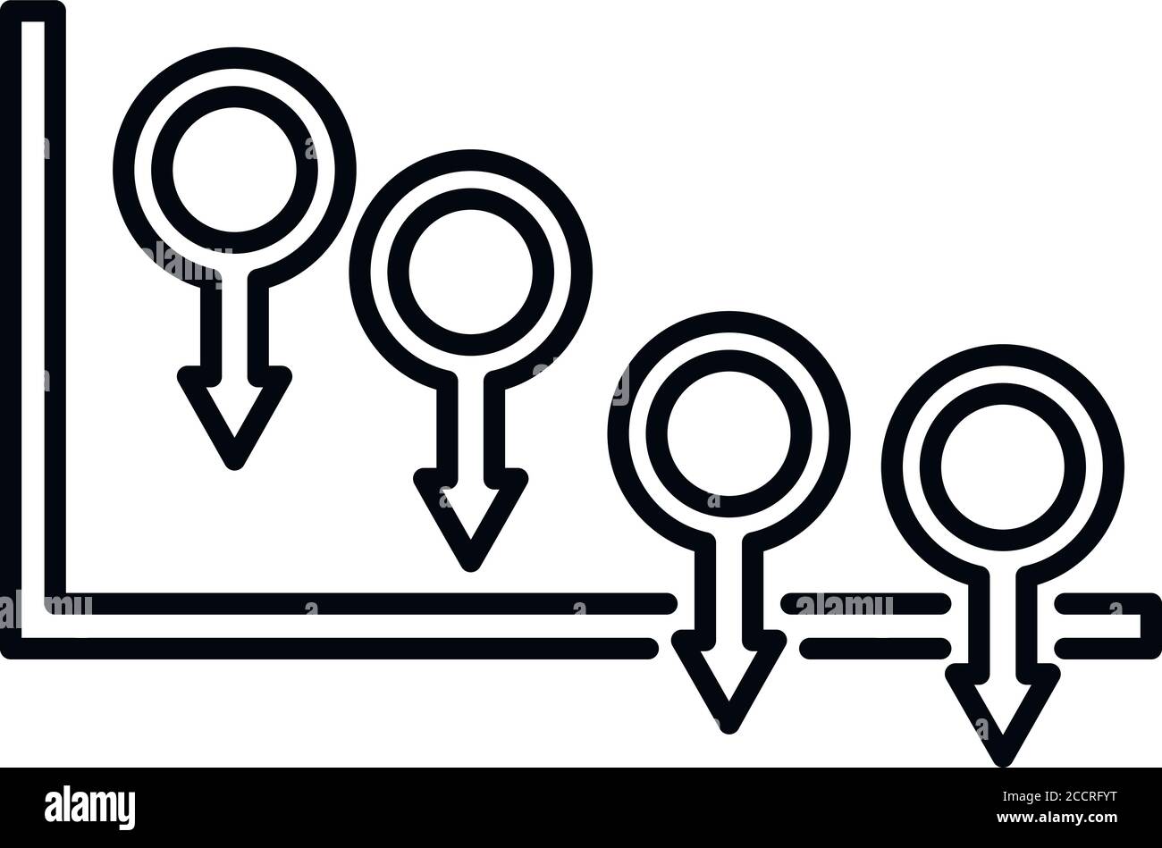 Regression Chart Icon Outline Regression Chart Vector Icon For Web Design Isolated On White