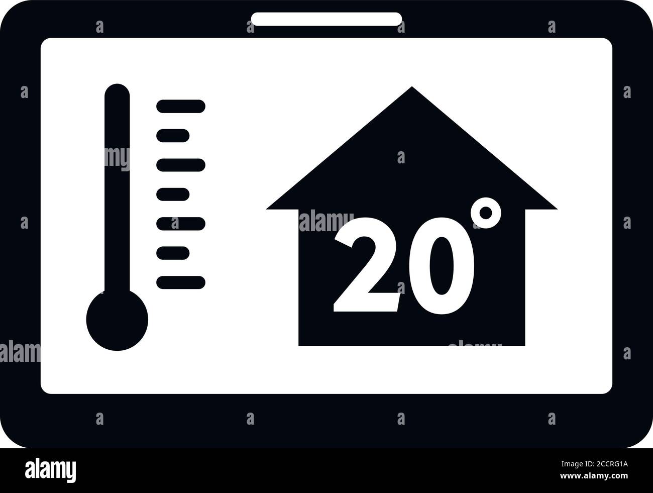Tablet home climate control icon. Simple illustration of tablet home ...