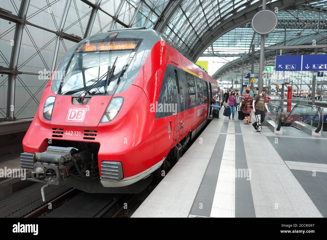 Berlin Germany DB train at the main Berlin Hauptbahnhof railway train ...