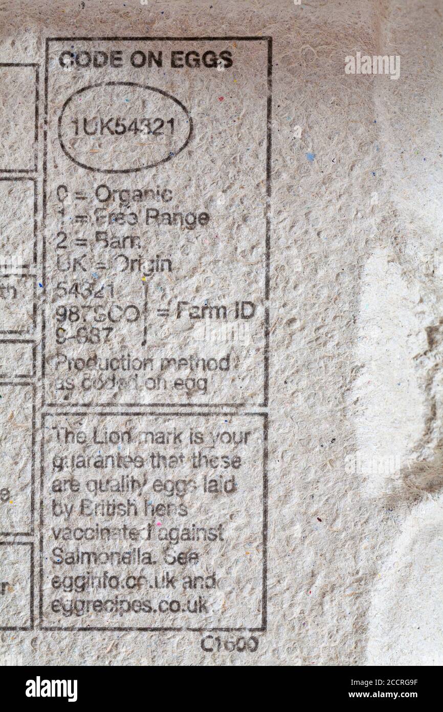 Egg code british lion mark hi-res stock photography and images - Alamy