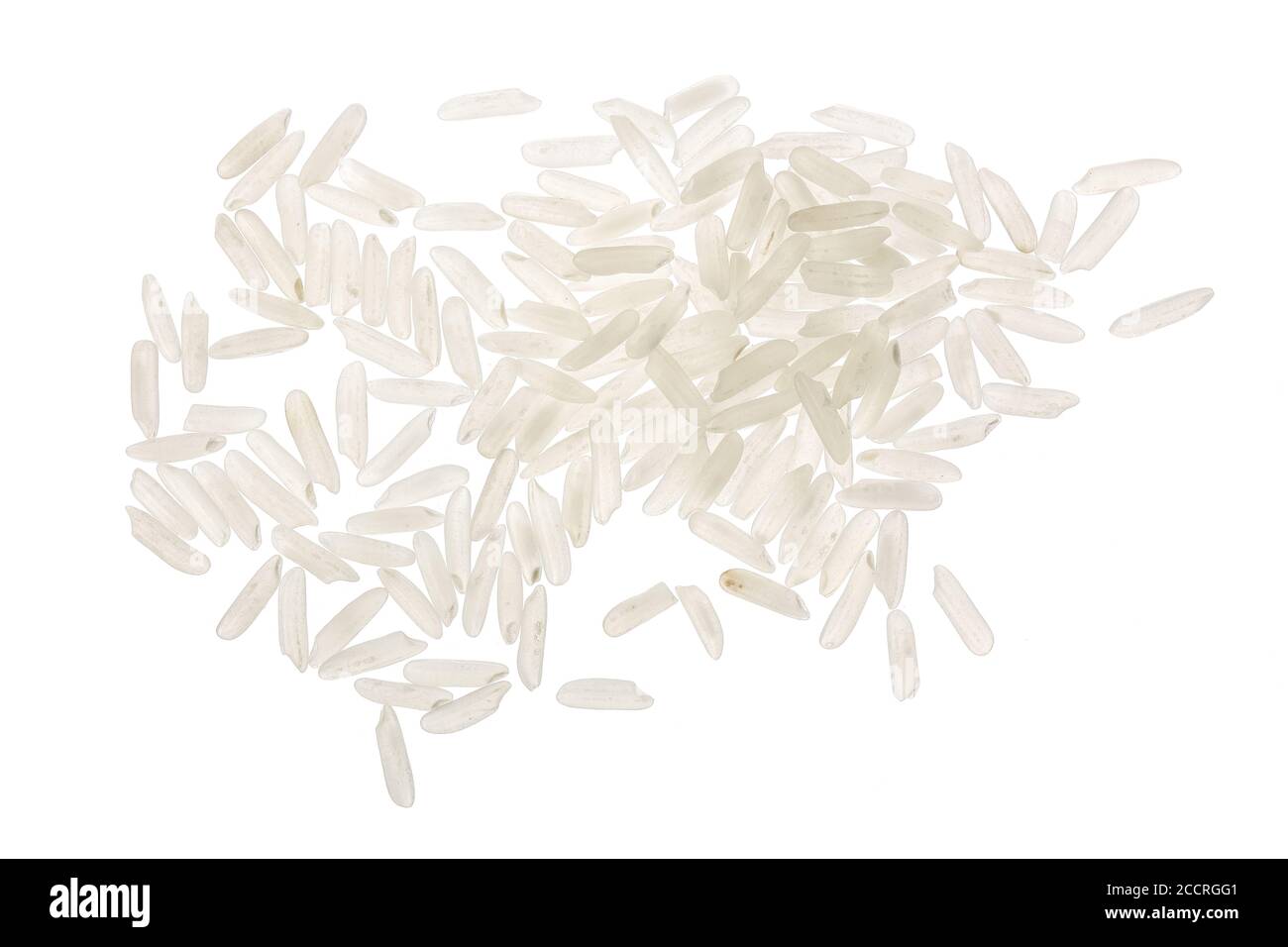 rice grains isolated on white background. Top view. Flat lay Stock ...