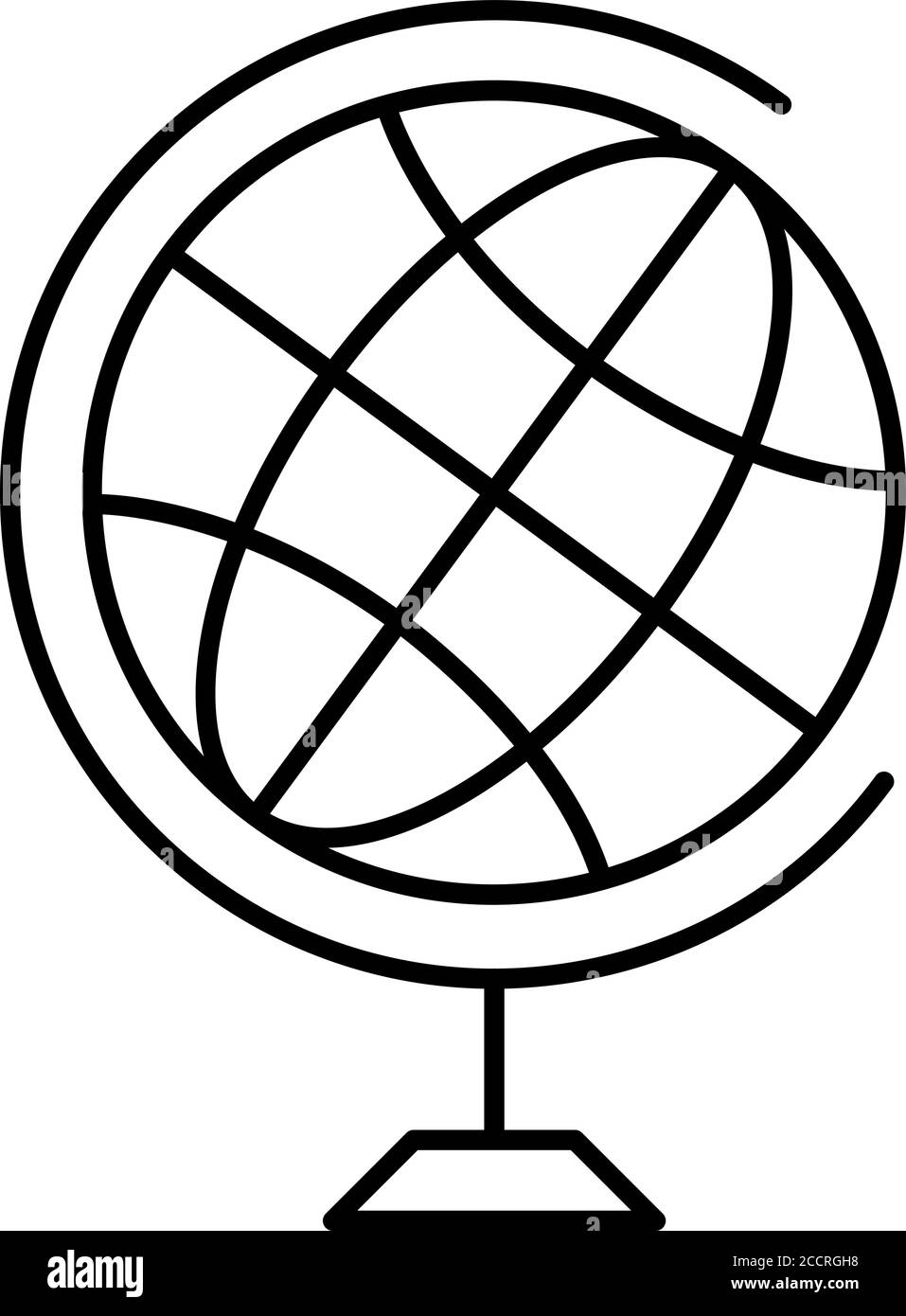 Globe - modern thin line icon. Simple black outline vector illustration ...