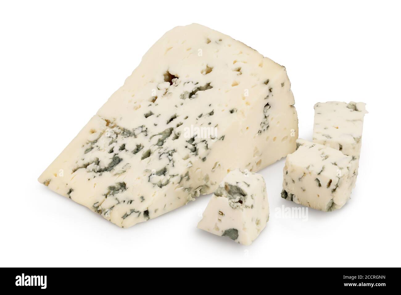 Blue cheese isolated on white background with clipping path and full ...