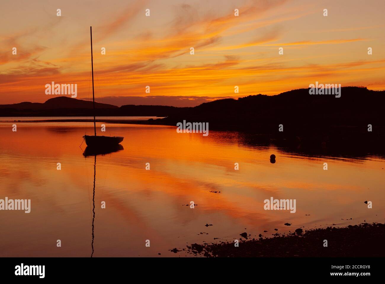 Sunset, Four Mile Bridge, Anglesey Stock Photo - Alamy