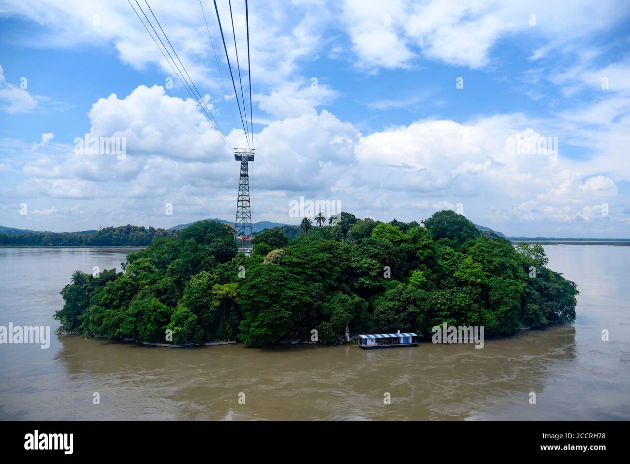 Guwahati, Assam, India. 24th Aug, 2020. A view of Umananda Island ...