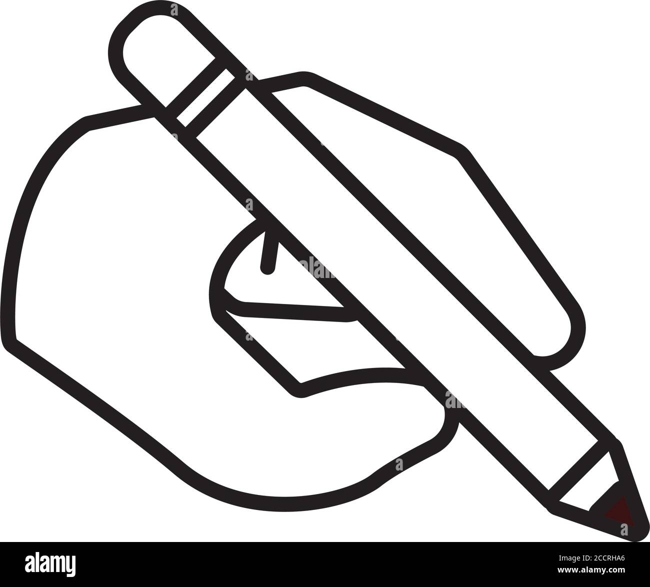 hand with pencil writing line style icon vector illustration design ...