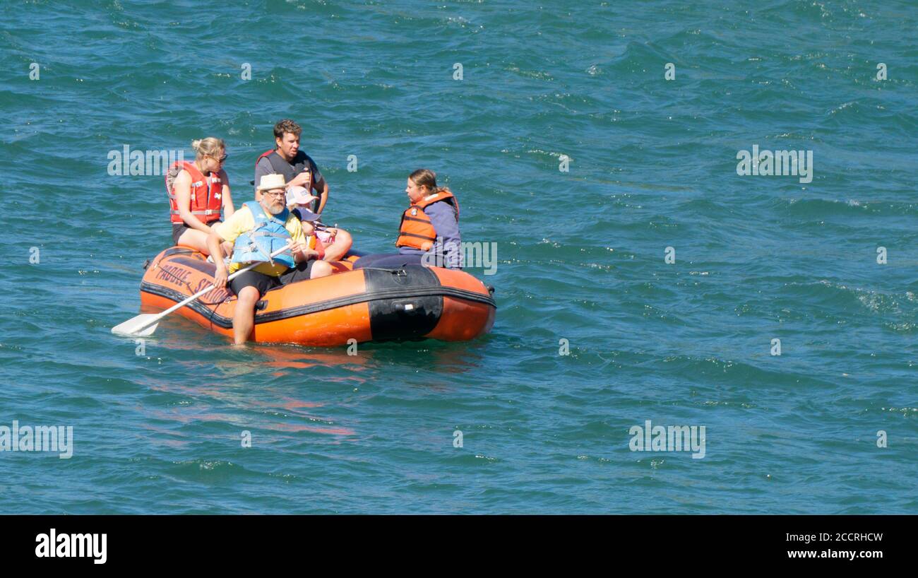 Inflatable boat Prince's Island Park Calgary Alberta Stock Photo - Alamy