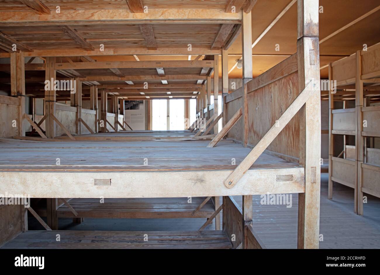 Wooden beds from concentration camp, in Dachau, Bavaria, Germany Stock ...