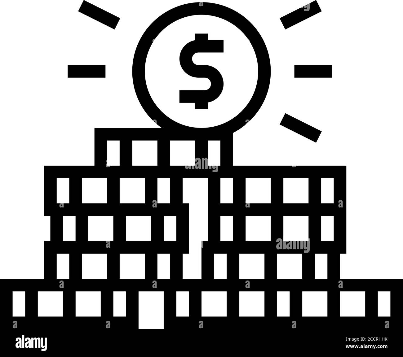 coin pile line icon vector illustration Stock Vector Image & Art - Alamy