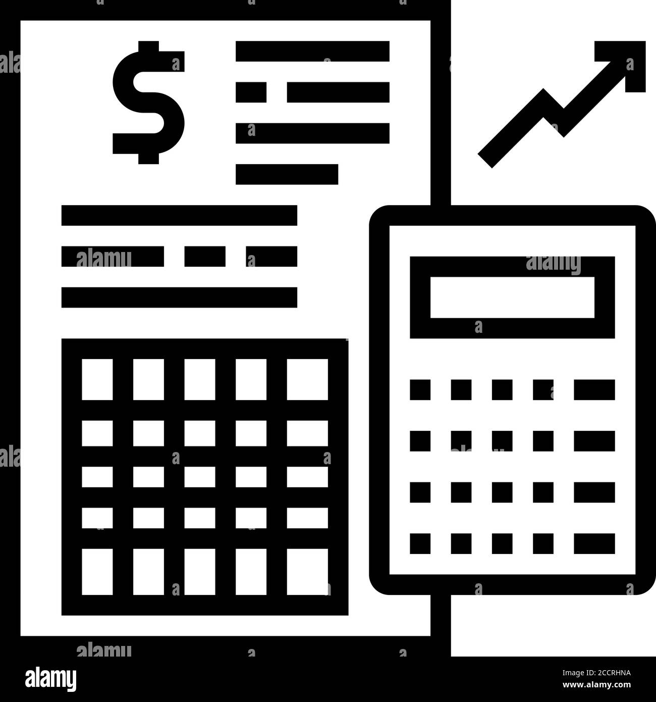 financial report calculator line icon vector illustration Stock Vector ...