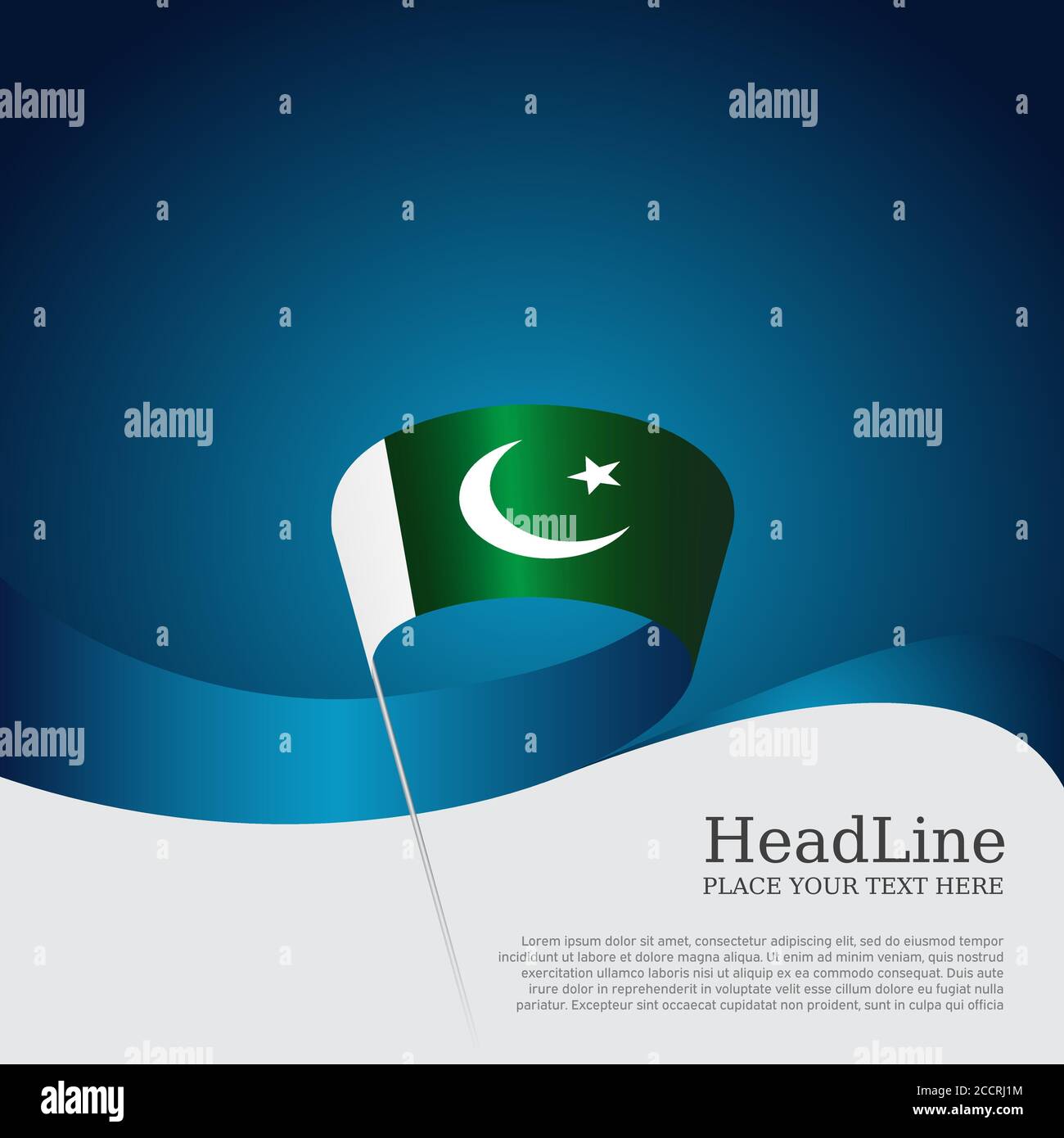 Pakistan flag background. Vector design. Wavy ribbon colors flag of ...