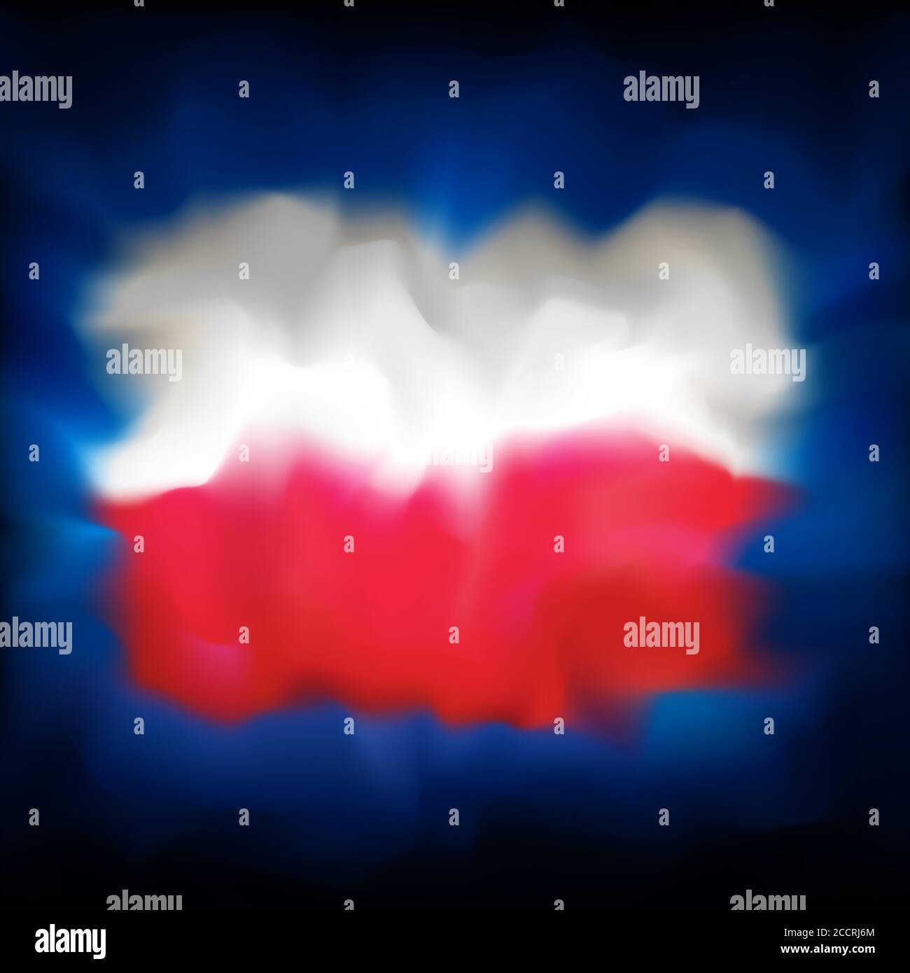 Abstract poland flag on dark blue sky background for creative design ...