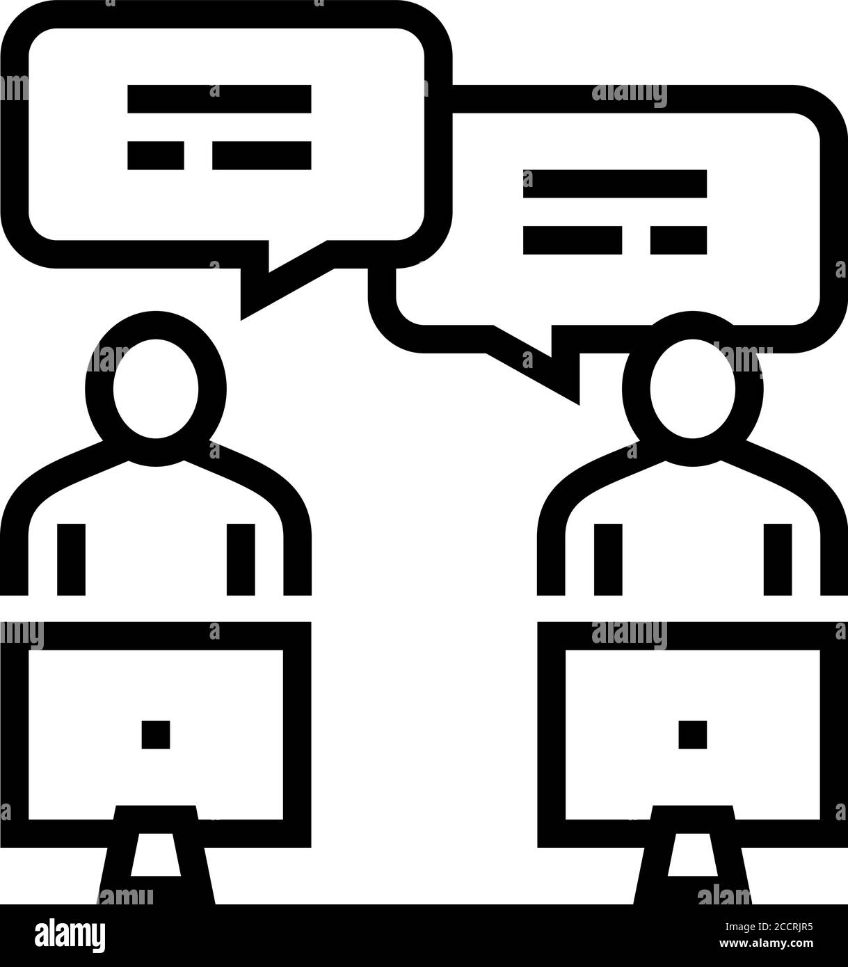 colleagues communication workspace line icon vector illustration Stock ...