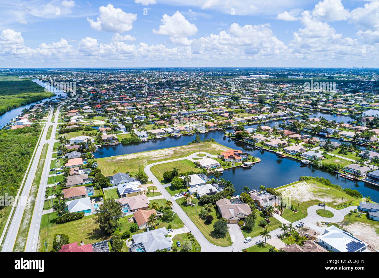 Cape Coral Florida,Beach Surfside Boulevard,homes neighborhood canals ...