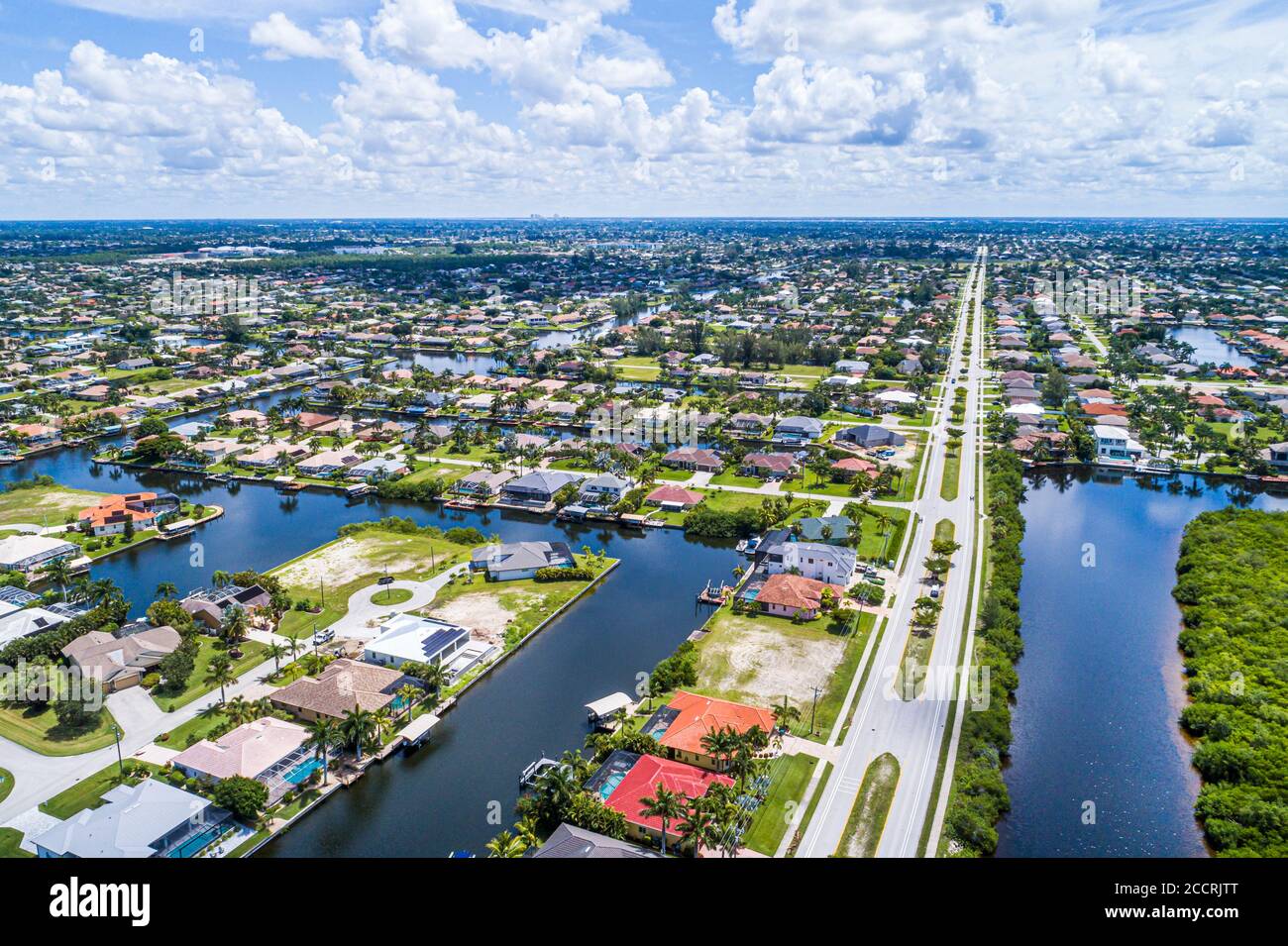 Florida Cape Coral Beach Parkway South Spreader Waterway Canal Nature Preserve Bordering Homes